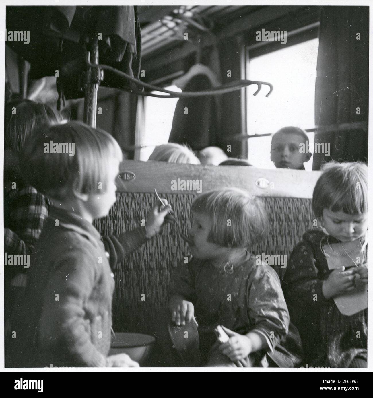 On board children's evacuation train from Finland, March 1944 Stock ...