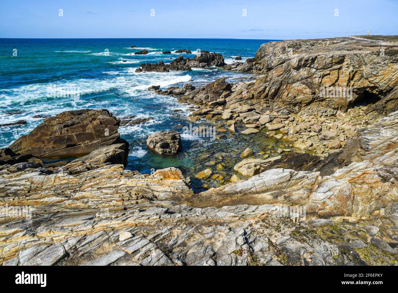 Beautiful sea, oceanic landscape, wild ocean coast in France Stock ...