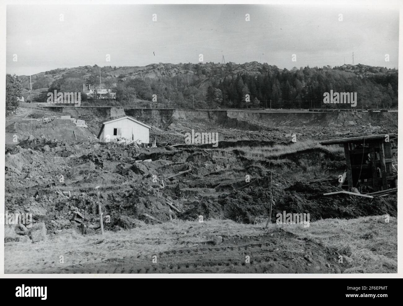 The aftermath of the Surte landslide that occurred on September 29 ...