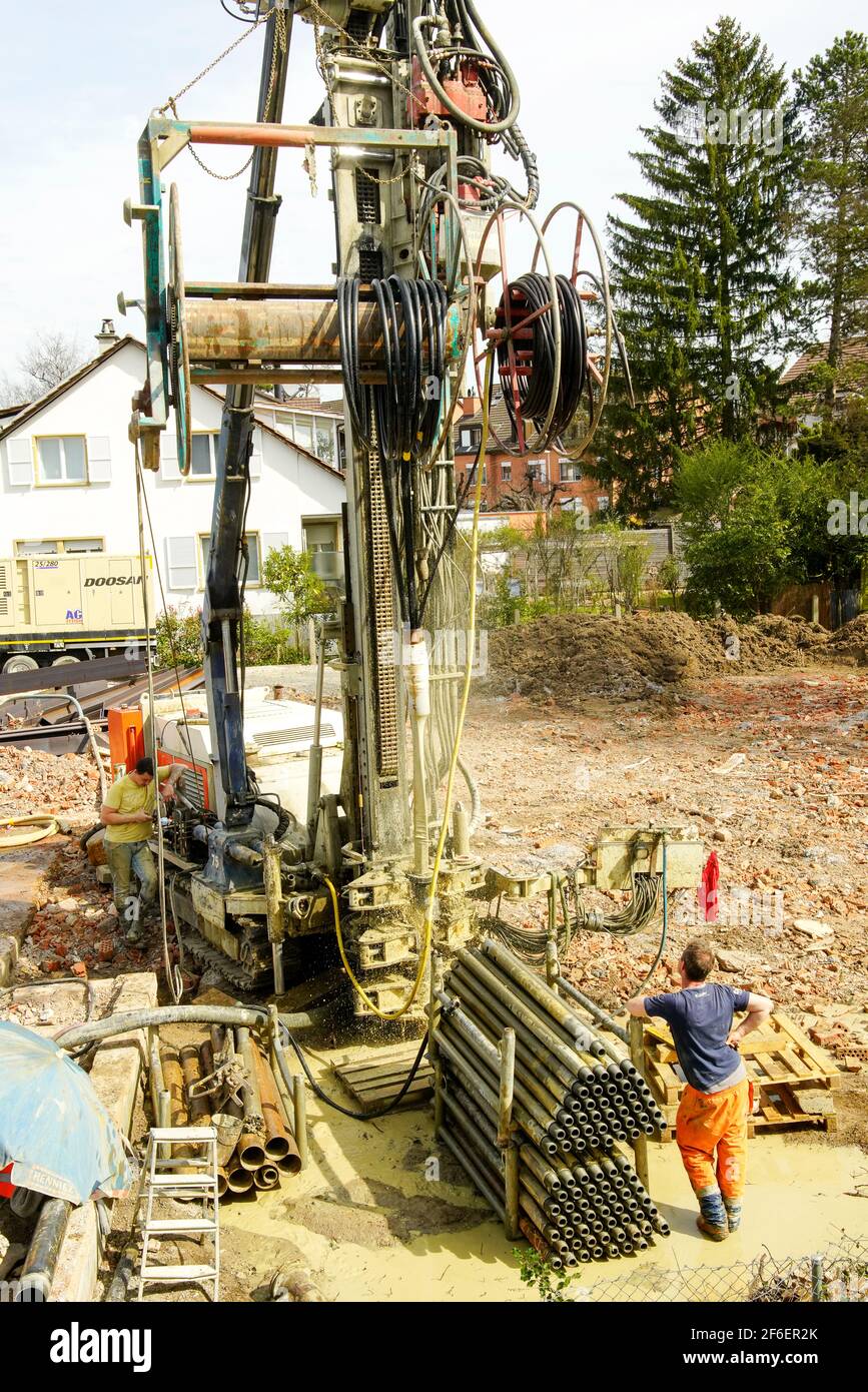 Drilling for geothermal energy deep down below, Basel, Switzerland ...