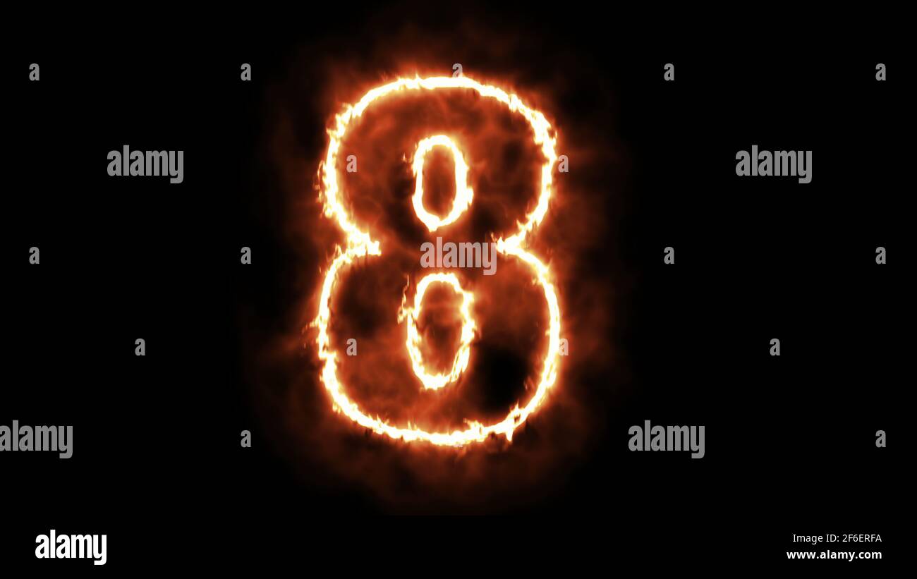 hot burning number on black background Stock Photo - Alamy