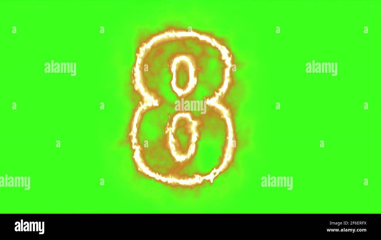 hot burning number on green screen Stock Photo - Alamy