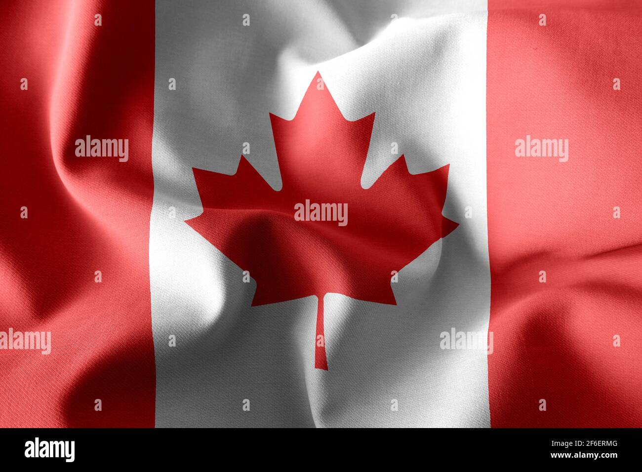 3d rendering realistic waving silk flag of Canada Stock Photo - Alamy