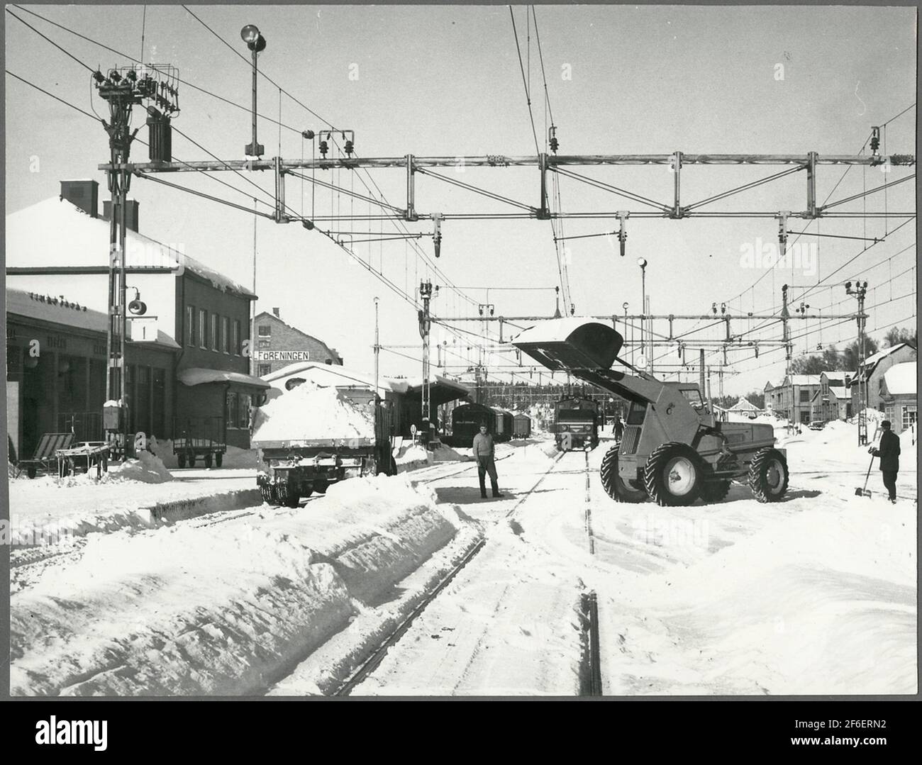 Snow removal on station area Stock Photo - Alamy