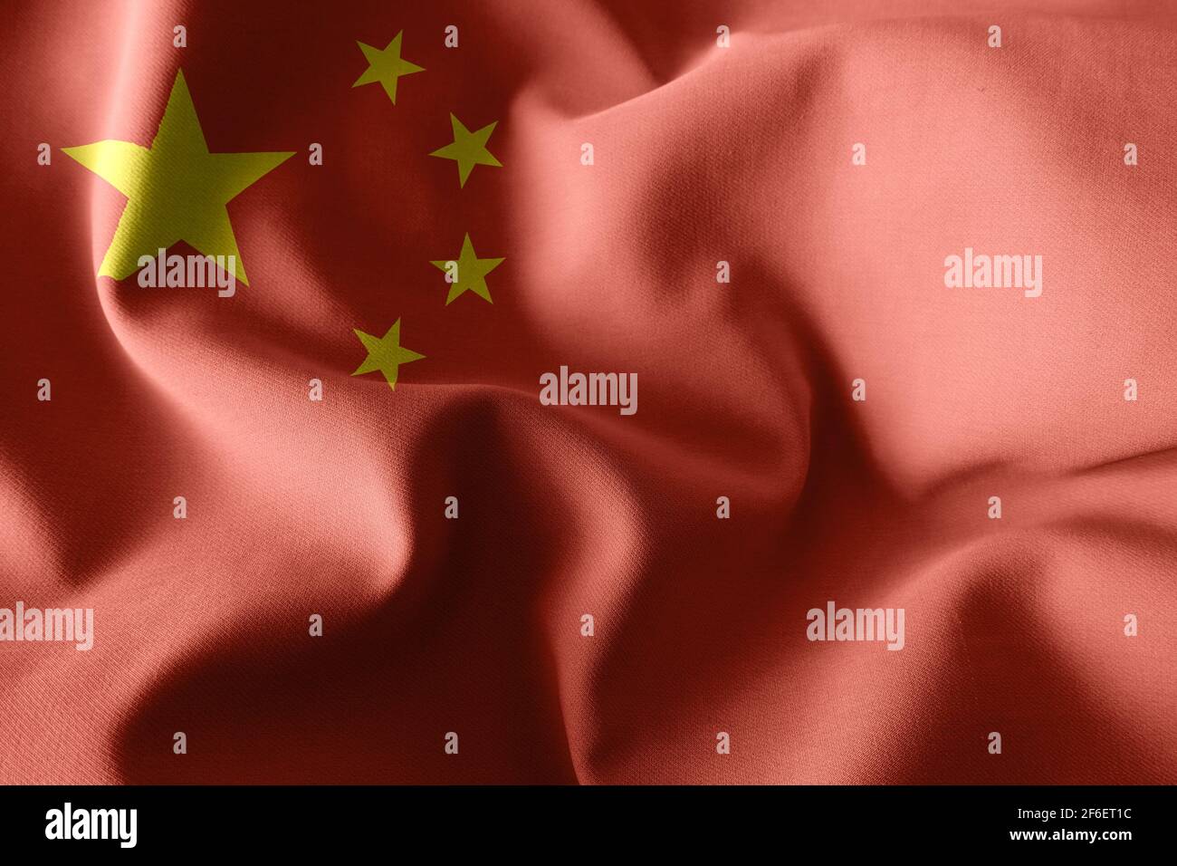 3d rendering realistic waving silk flag of China Stock Photo - Alamy