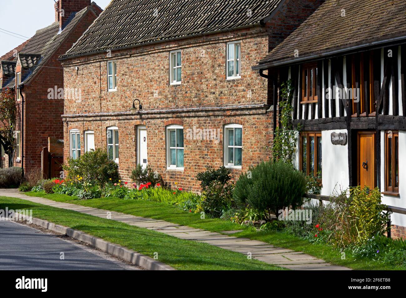 Houses in the village of Wheldrake, North Yorkshire, England UK Stock ...