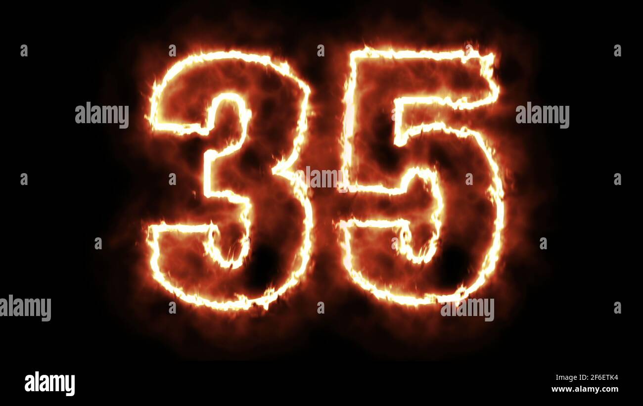 hot burning number on black background Stock Photo - Alamy
