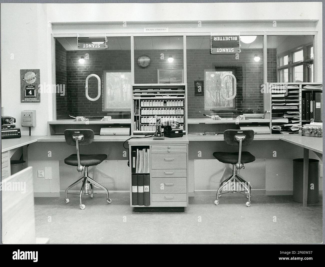 Ticket expedition, Lessebo station house Stock Photo - Alamy