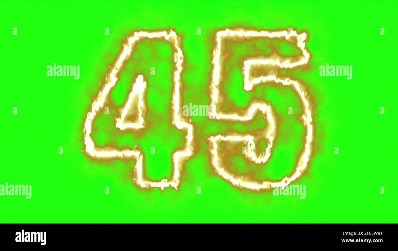 hot burning number on green screen Stock Photo - Alamy