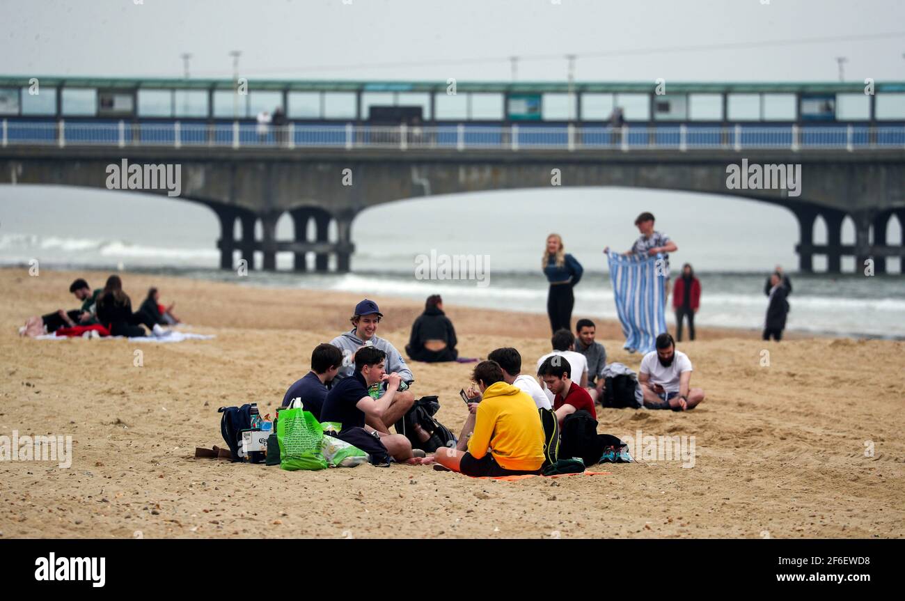 People on the beach in Bournemouth, Dorset. Picture date: Wednesday ...