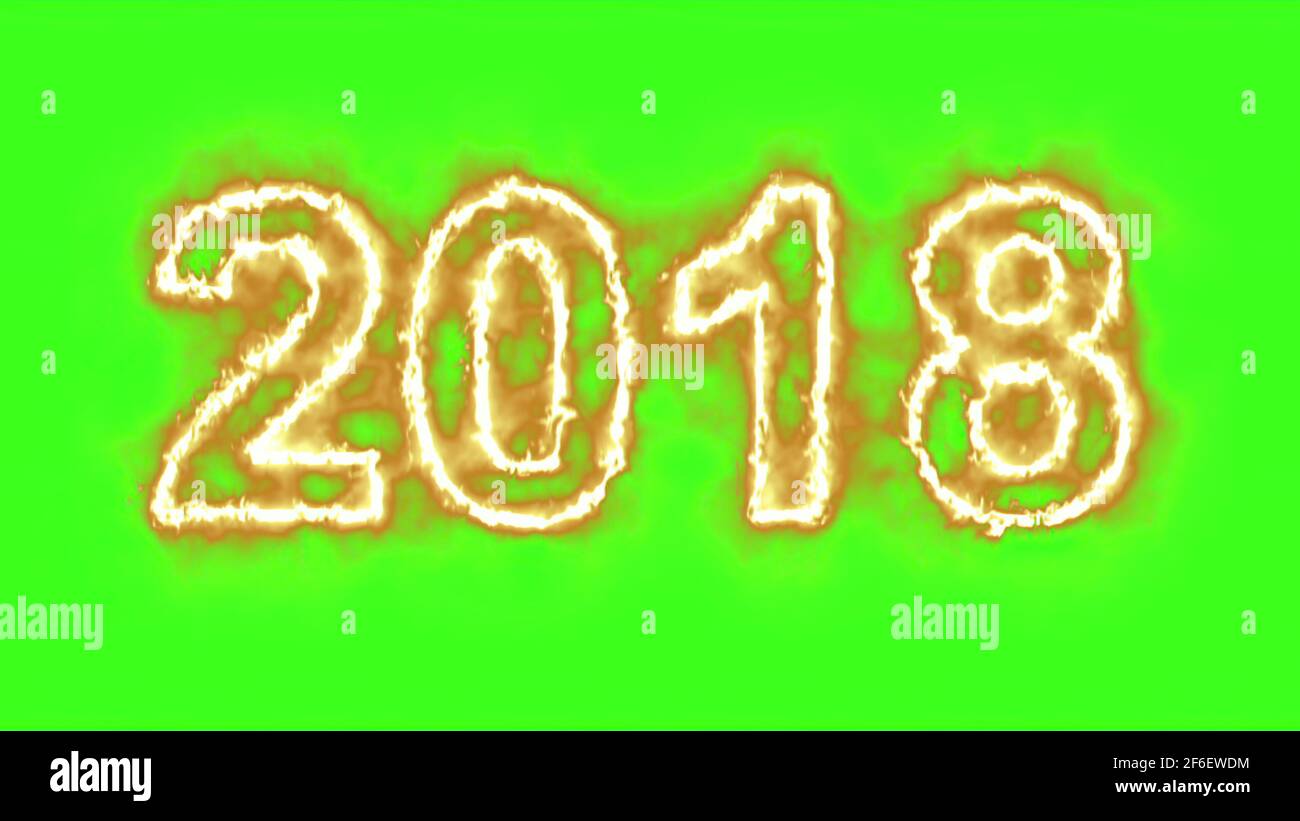 hot burning number on green screen Stock Photo - Alamy