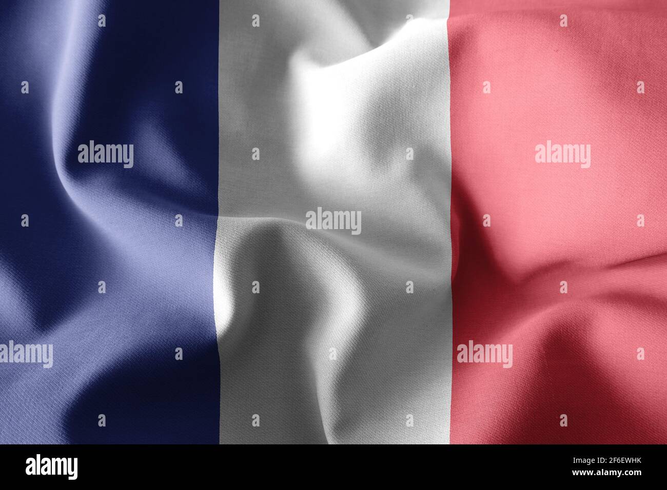 3d rendering realistic waving silk flag of France Stock Photo - Alamy