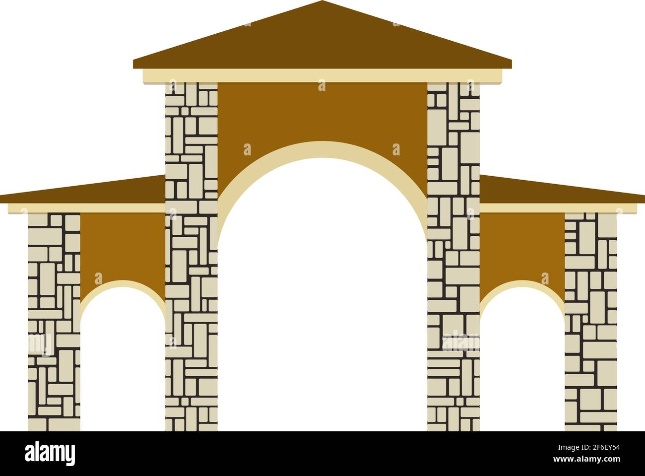 Stone columns. Vector illustration of a gate. Isolated on white ...