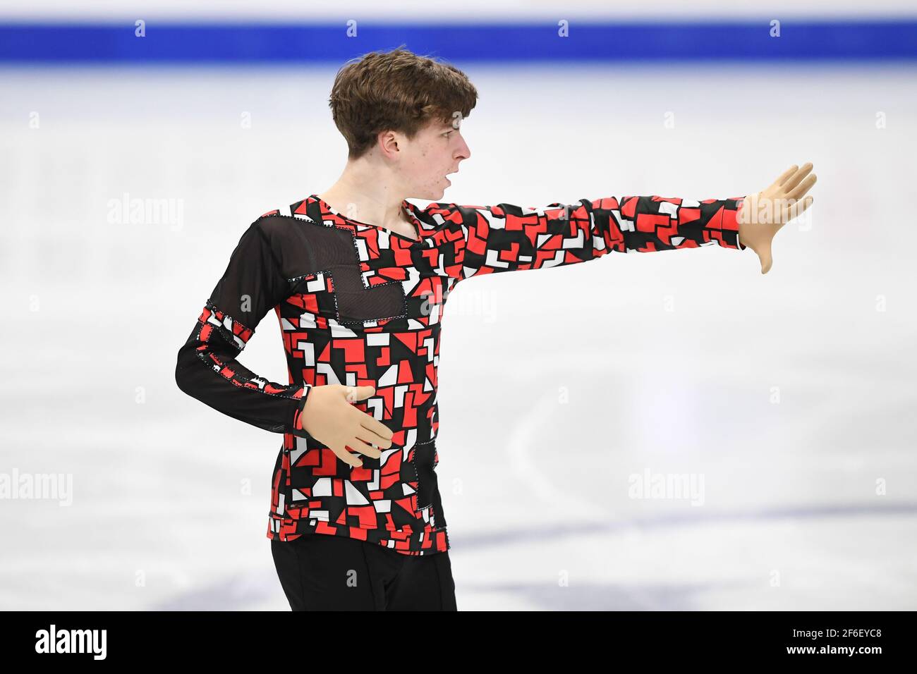 Ivan SHMURATKO UKR, during Men Free Program at the ISU World Figure ...