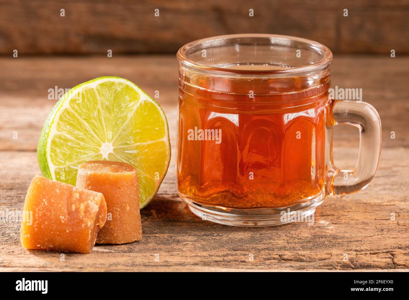 Fresh homemade Aguapanela, Agua de Panela or Aguadulce, a popular Latin ...