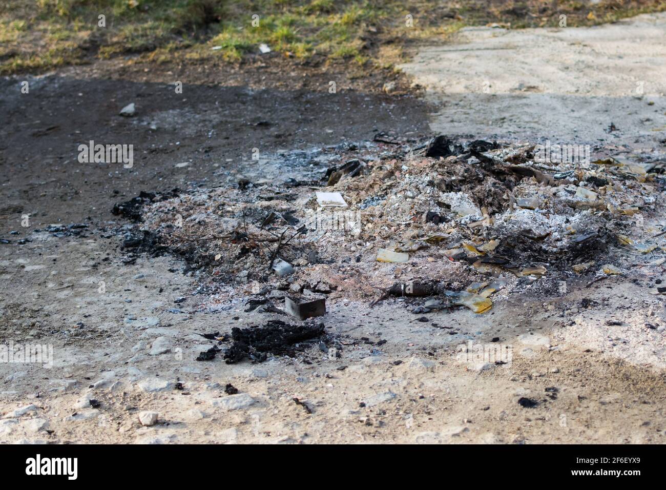 close-up photo of the ash after burning the plastic Stock Photo - Alamy