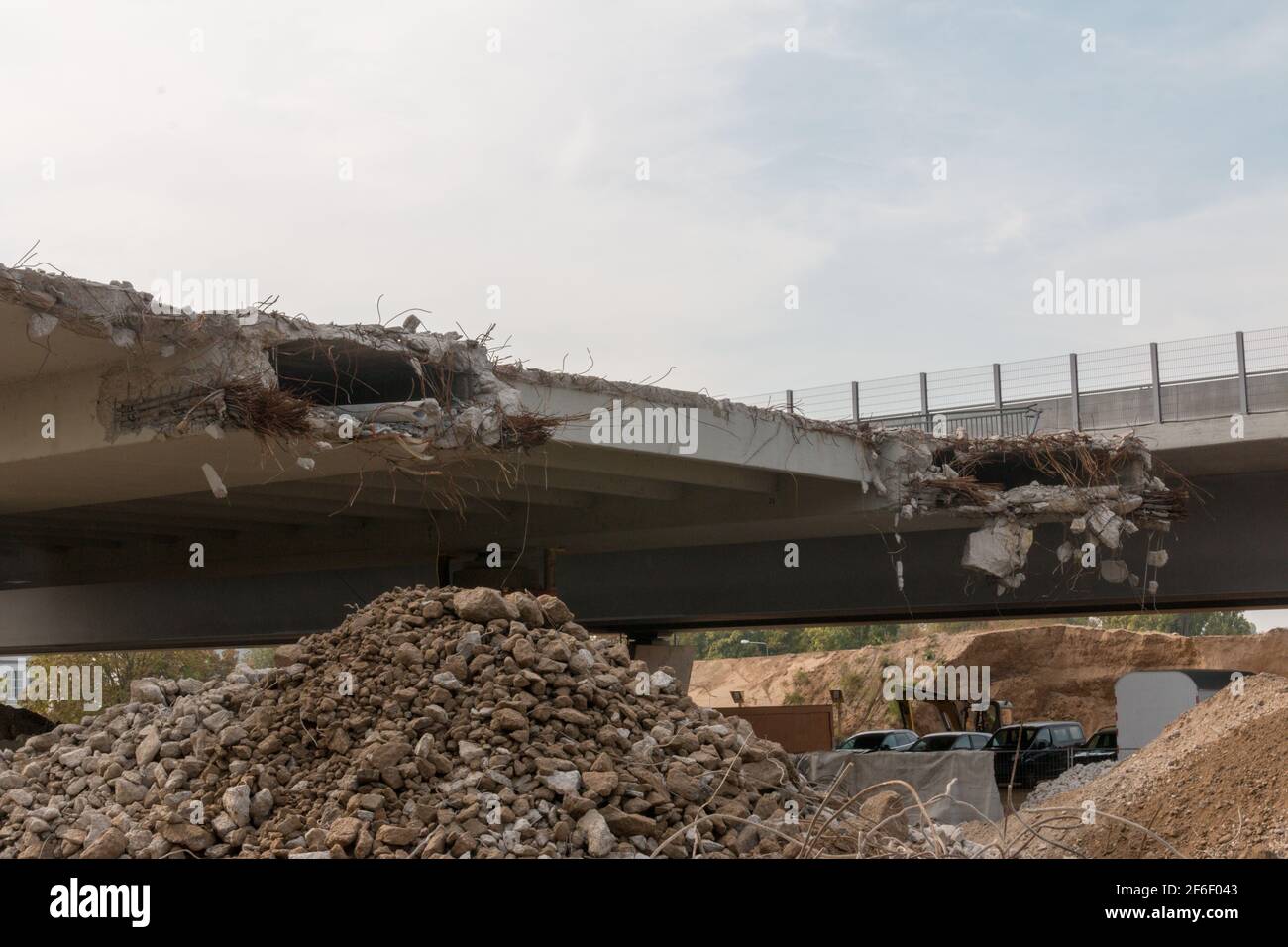 old highway bridge is demolished Stock Photo - Alamy