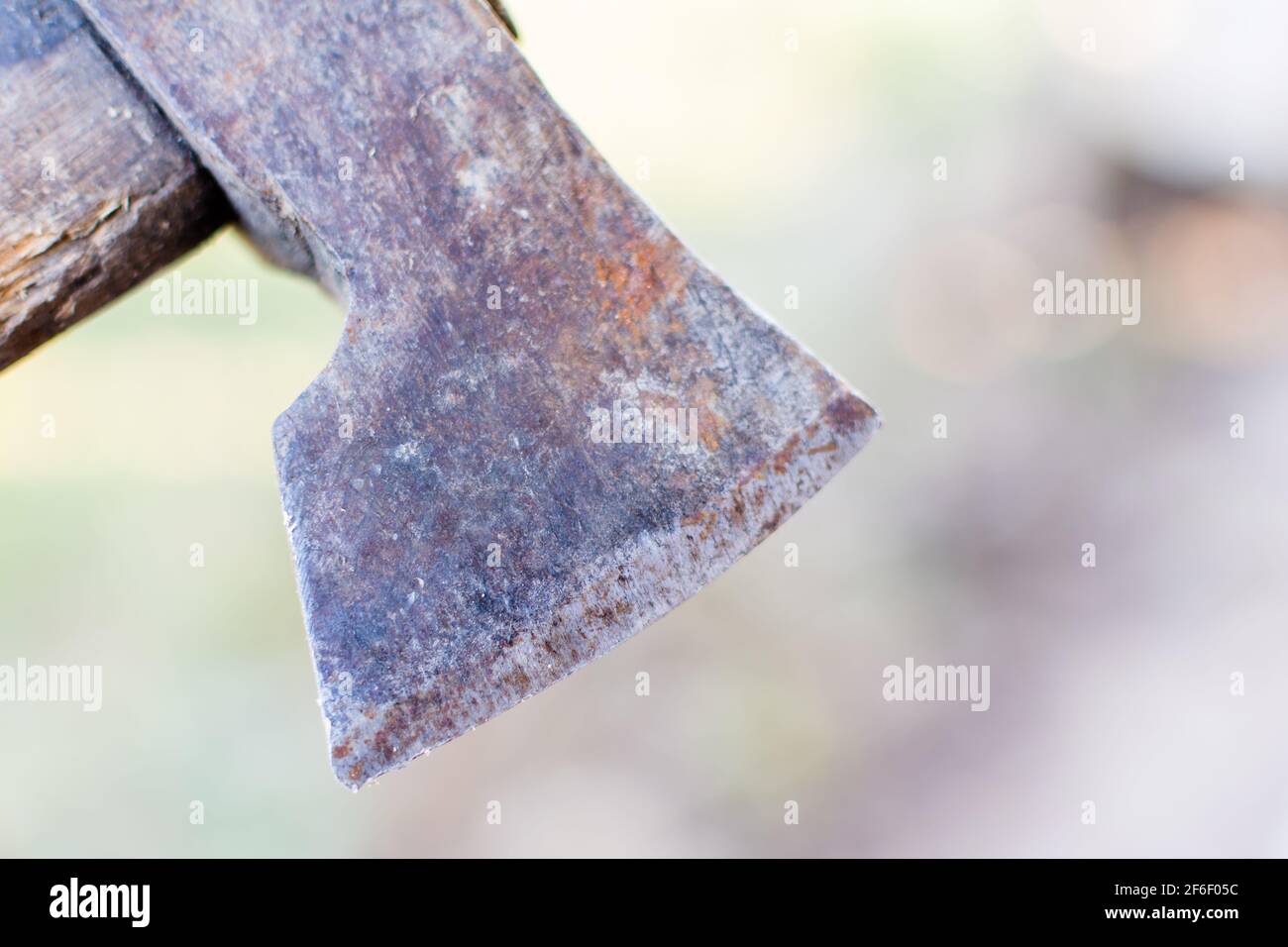 close-up photo of a old axe Stock Photo - Alamy