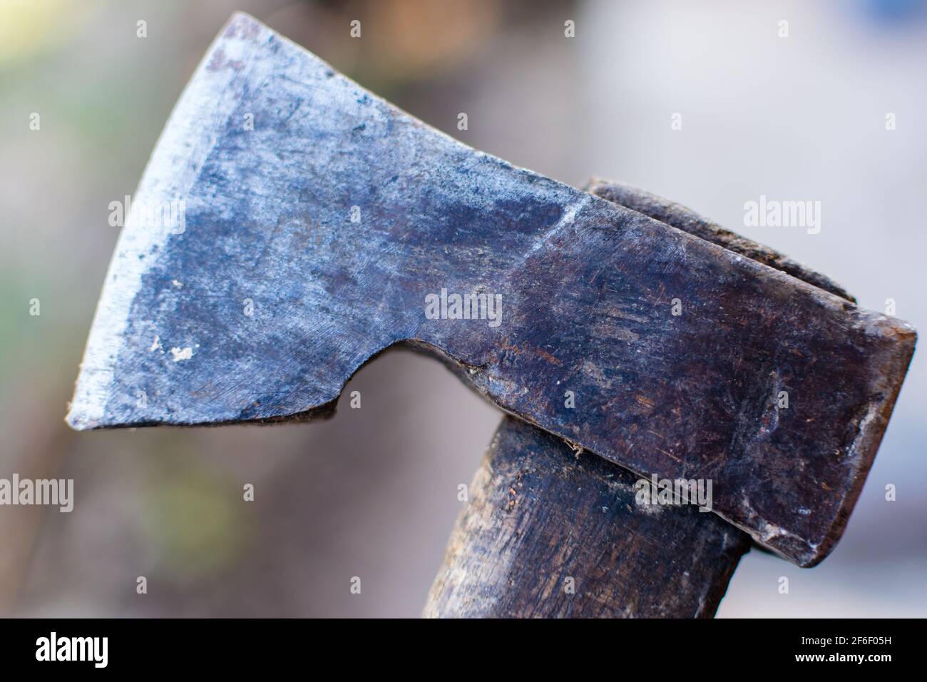close-up photo of a old axe Stock Photo - Alamy