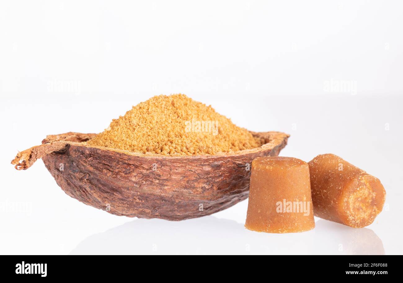 Panela or sugar cane candy - Saccharum officinarum Stock Photo - Alamy