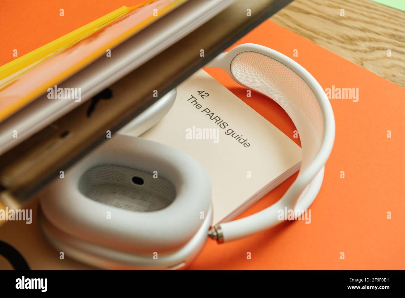 Apple Computers on the open book The Copenhagen Guide Stock Photo - Alamy