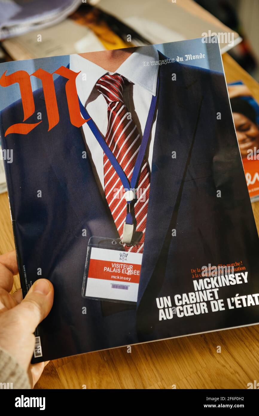 M magazine Le Monde with cover breaking story of McKinsey American ...