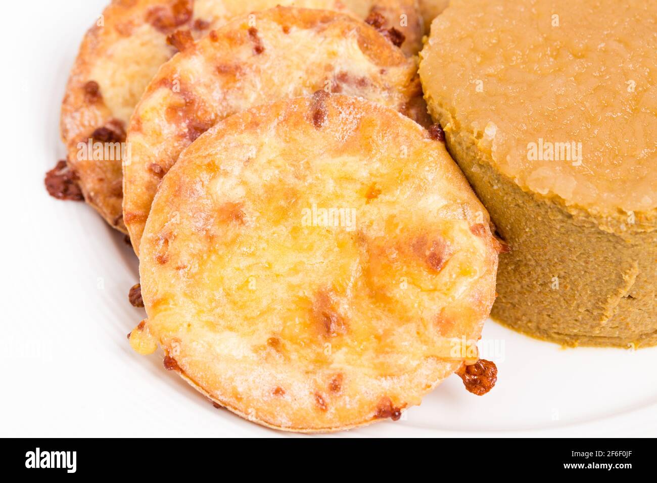 Goose liver pate and cheese scones. Macro. Photo can be used as a whole ...