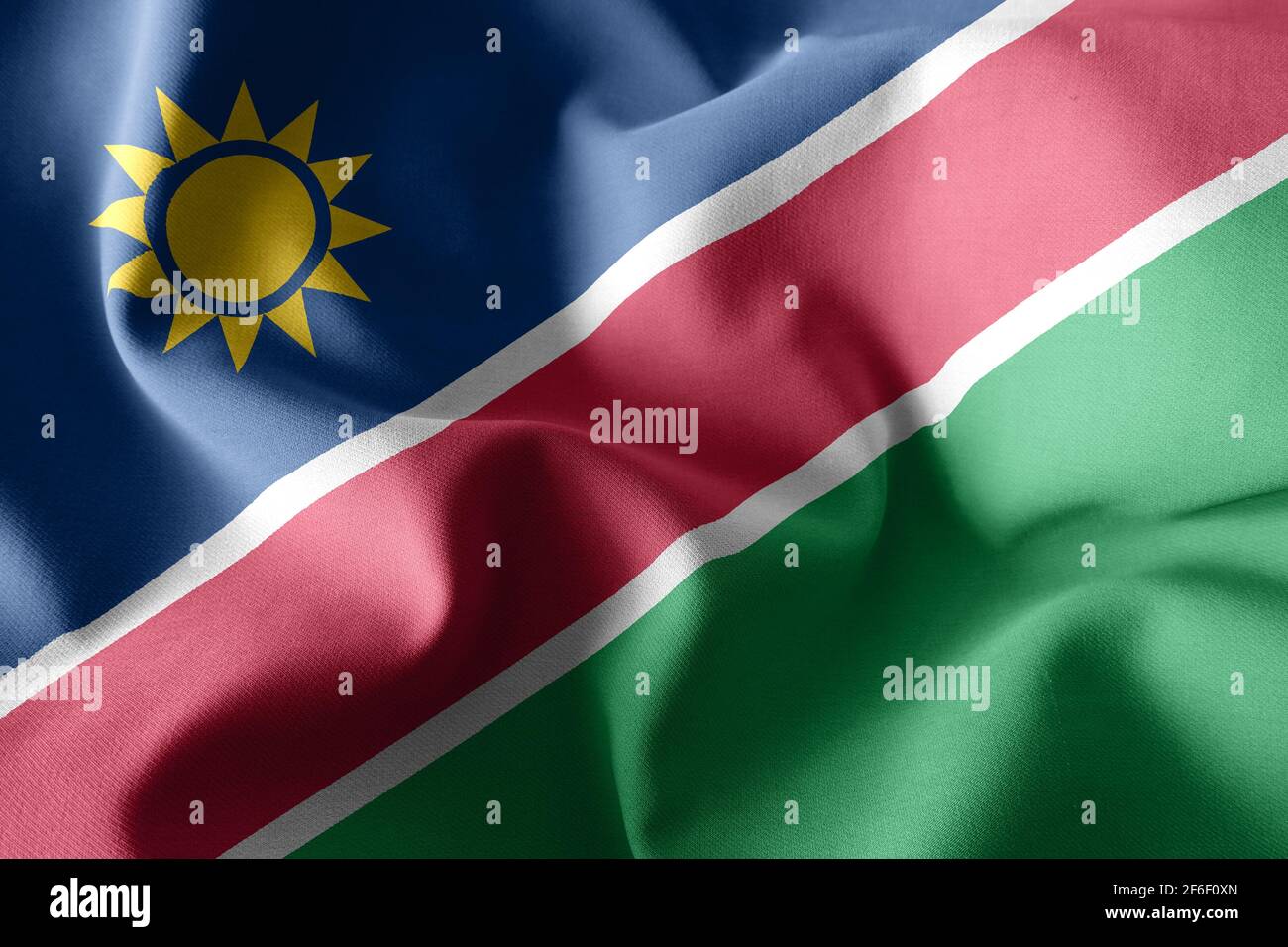 3d rendering realistic waving silk flag of Namibia Stock Photo - Alamy