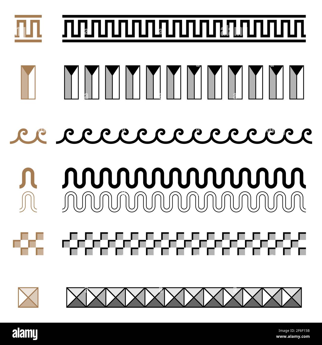 Ancient Greek Border Patterns Ancient Greek Border Patterns Stock