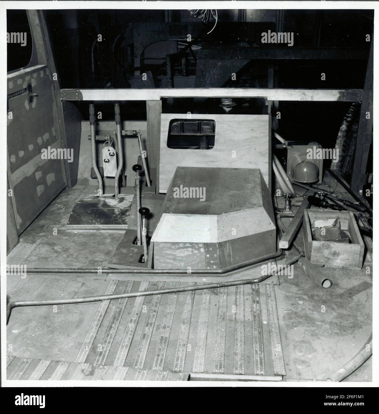 The interior of the so-called "snow bus", for the state's railways ...