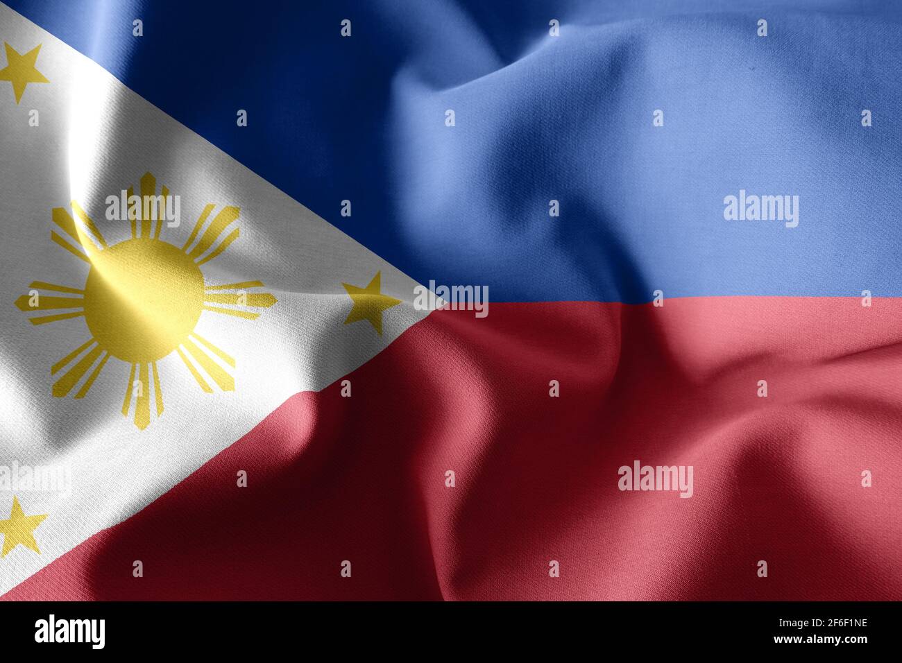 3d rendering realistic waving silk flag of Philippines Stock Photo - Alamy