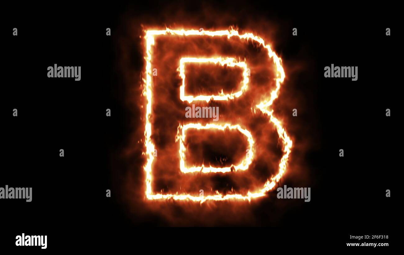 hot burning letter on black background Stock Photo - Alamy