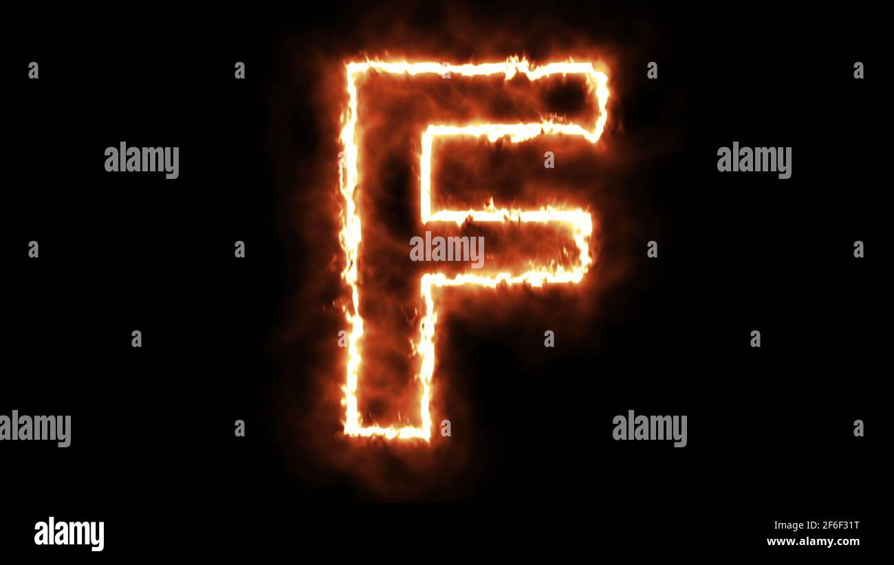 hot burning letter on black background Stock Photo - Alamy