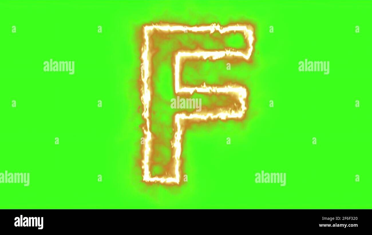 hot burning letter on green screen Stock Photo - Alamy