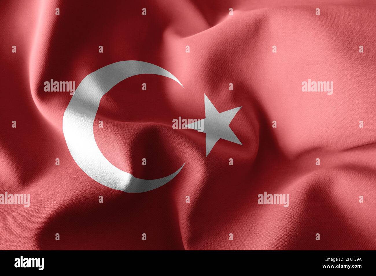 3d rendering realistic waving silk flag of Turkey Stock Photo - Alamy