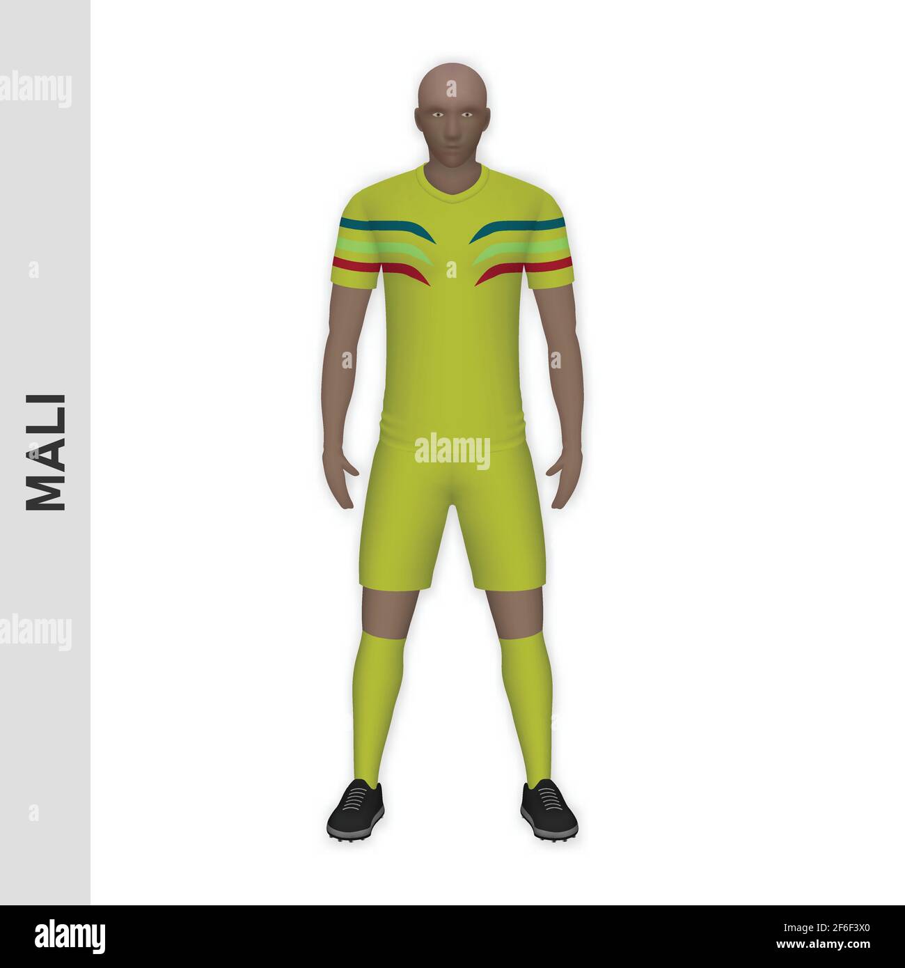 3D realistic soccer player mockup. Mali Football Team Kit template ...