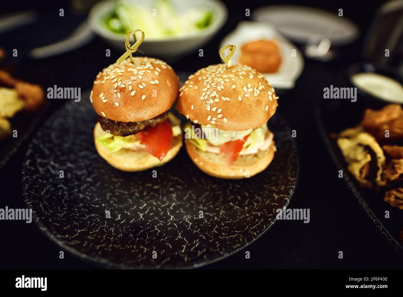Mini beef burgers on hi-res stock photography and images - Alamy