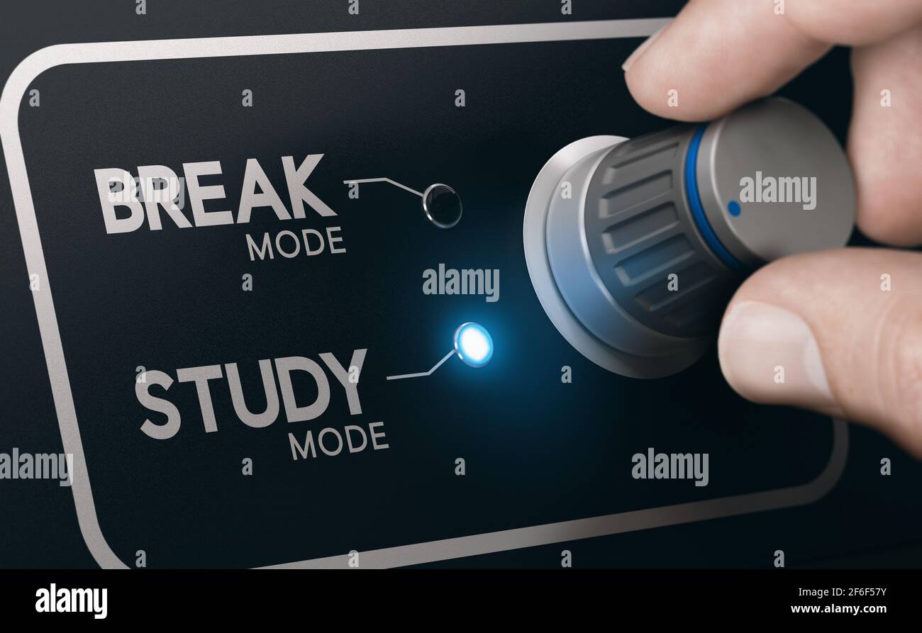 Student using a rotary knob to switch between break and study mode ...