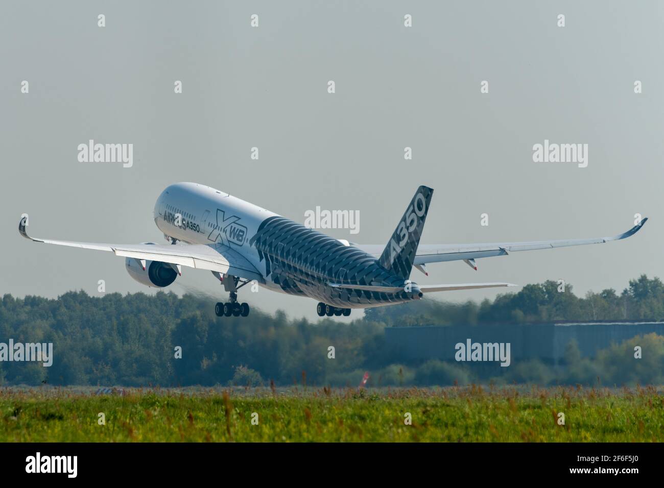 August 30, 2019. Zhukovsky, Russia. long-range wide-body twin-engine ...