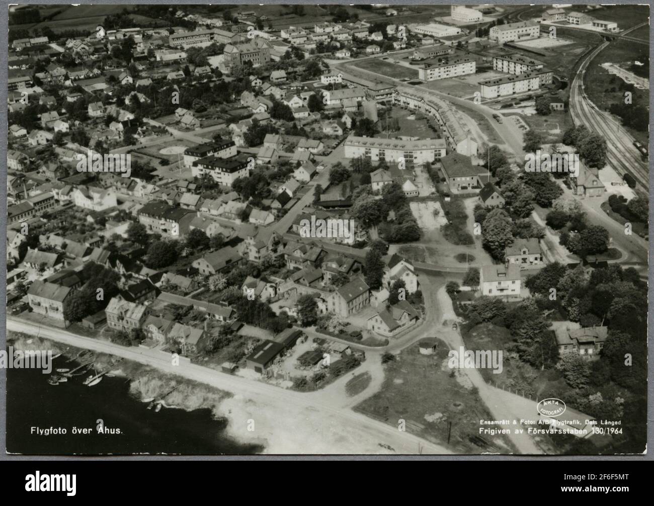 Aerial view of Åhus city Stock Photo - Alamy