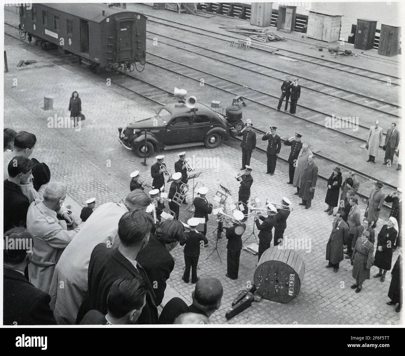 Danish refugees on the train ferry "Malmö Stock Photo - Alamy