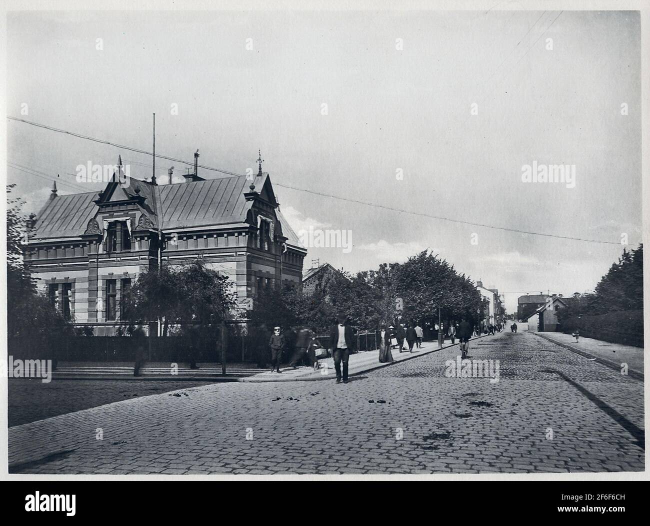 Örebro city with Storgatan against the north from the street crossing ...
