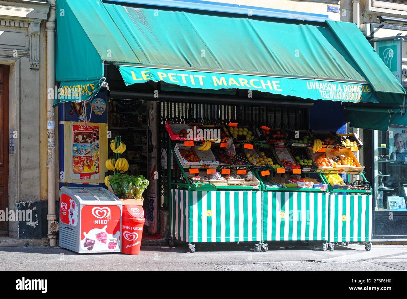 Paris, France, June 21: A mini grocery store selling vegetables on ...