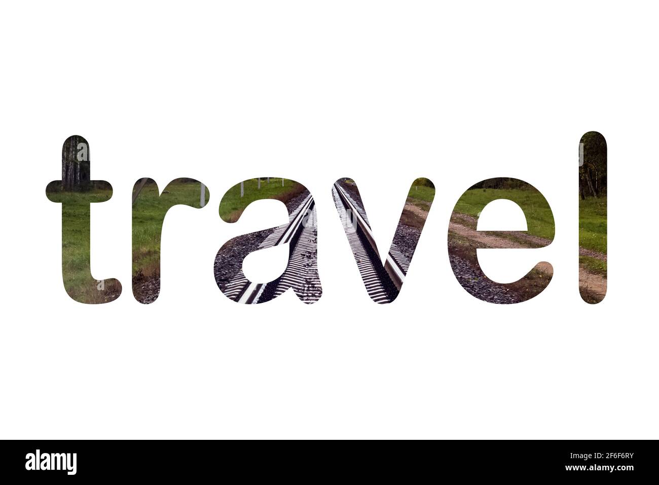 Word travel made from railroad isolated on white background Stock Photo ...