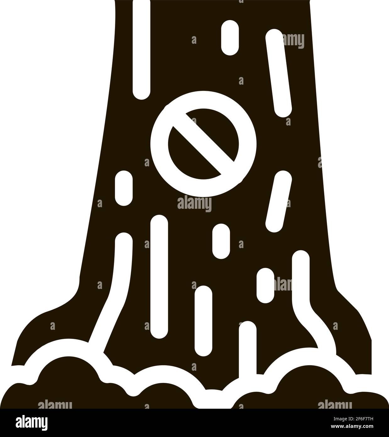 forbidden logging tree icon Vector Glyph Illustration Stock Vector ...