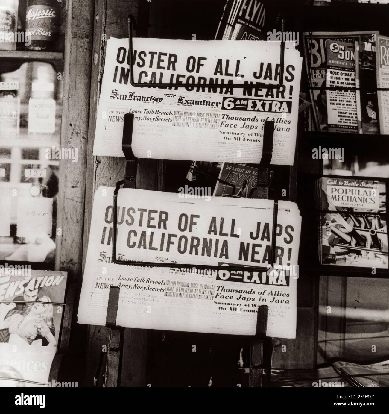 Newspaper front pages. World War Two - Japanese Americans notified that ...