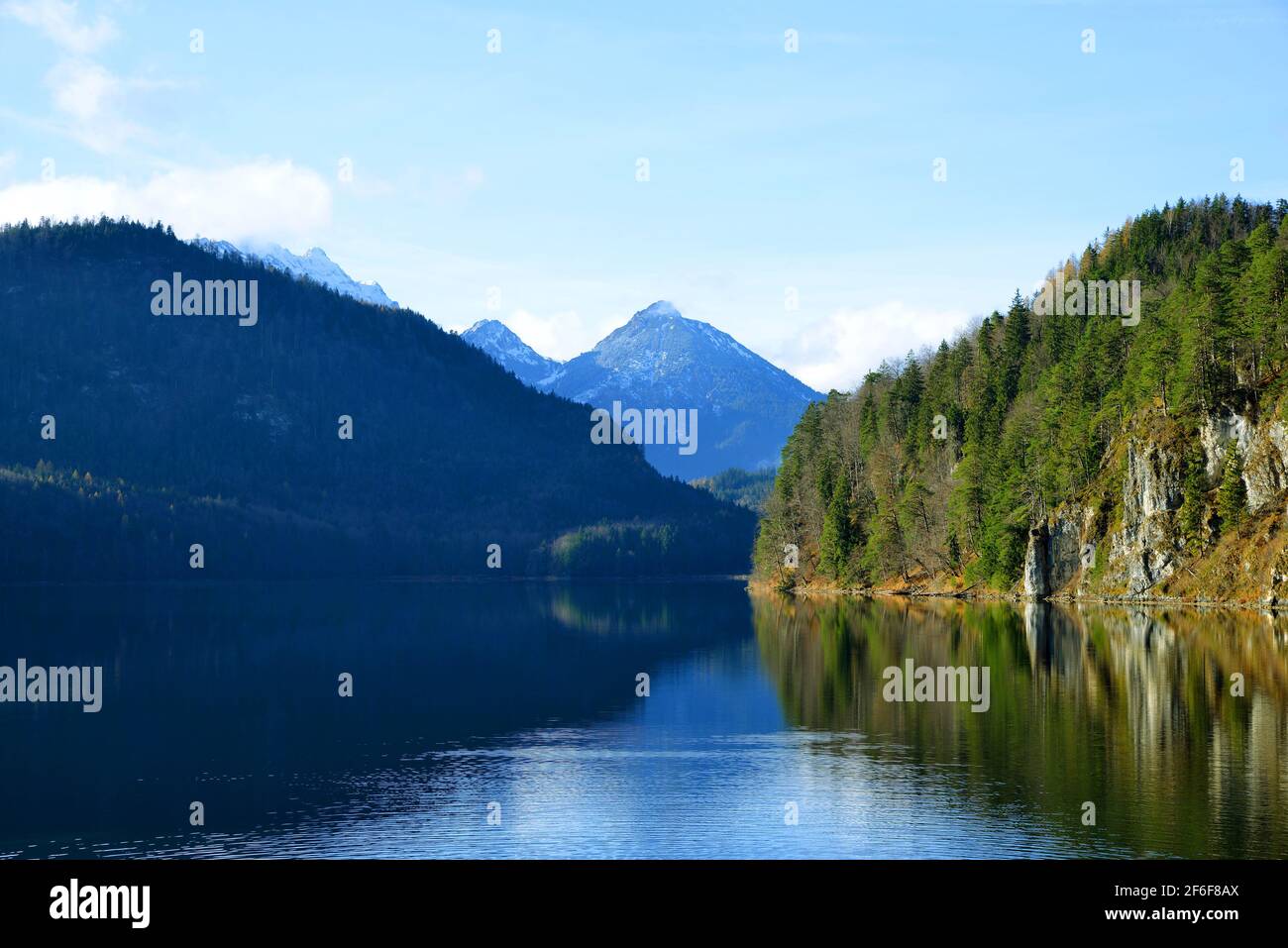 Alpsee lake in the Ostallgäu district of Bavaria, Germany Stock Photo ...