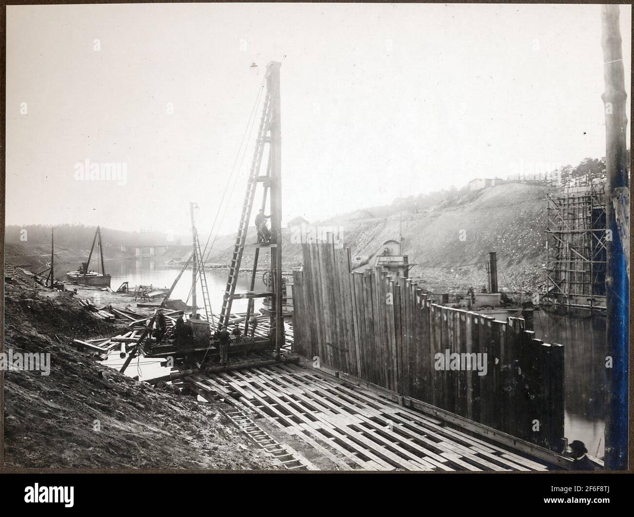Basic reinforcement for bridge building over Södertälje Channel Stock ...
