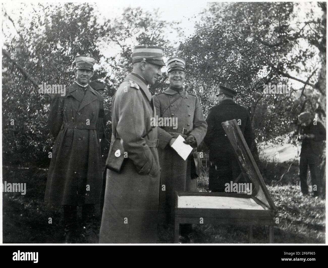 Captain Petri informs by oldest Stock Photo - Alamy