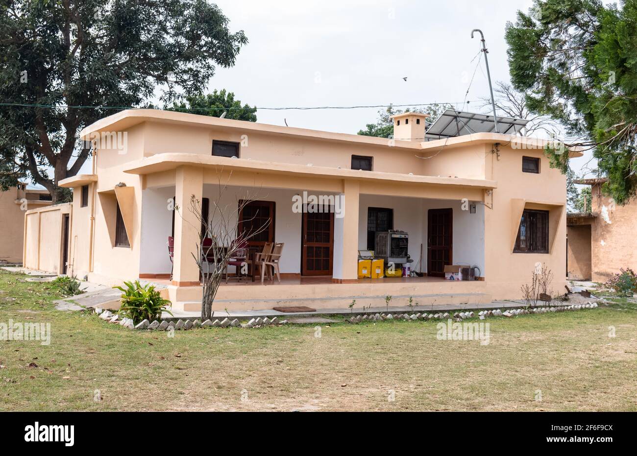 Architecture view of forest rest houses in Jim Corbett national park ...